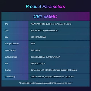 BIGTREETECH CB1 eMMC Core Control Board for 3D Printers to Run Klipper, 32GB ROM, 1GB DDR3 RAM, 100M Ethernet, 100M WiFi, As CM4 Compatible with Rasp-Berry Pi4, BTT Pi4B, Manta E3EZ M8P M4P M5P