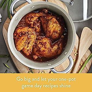 Ayesha Curry Kitchenware Ayesha Curry Home Collection Nonstick Stock Pot/Stockpot with Lid, 7.5 Quart, Twilight Teal Blue