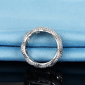 Gemsme 14K Gold Plated Cubic Zirconia Cuban Statment Ring for Women (8)