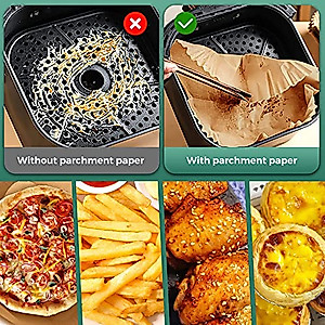 Air Fryer Liners, 100Pcs Air Fryer Liners Disposable, Air Fryer Parchment Paper Liners For Air Fryer, Baking, Roasting Microwave. (8 Inch)
