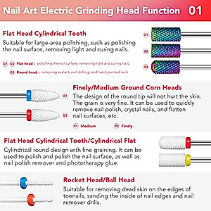 Onism 25Pcs Nail Drill Bits Set - 3/32 Inch Tungsten Carbide Ceramic Nail Bits Kit for Professional Manicure Pedicure Remover for Home Salon Acrylic Gel Nail Polish - With Nail Tool Box, Sanding Bands
