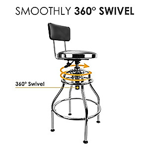 Olympia Tools 82-738 Adjustable Hydraulic Stool, Black