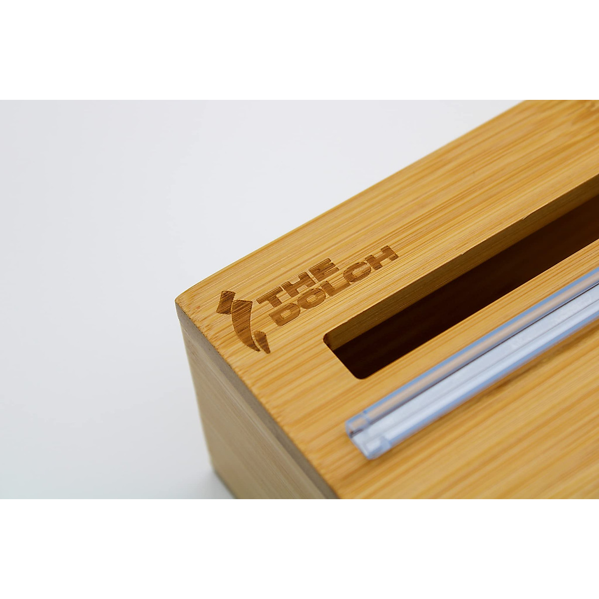 The Dolch 3 in 1 Wrap Dispenser with Cutter - Plastic Wrap Aluminum Foil and Wax Paper Organizer for Kitchen Drawer or Wall - Handy Bamboo Box for Storage - Holder Organizes Rolls -12" Roll Compatible