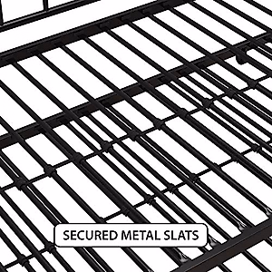 Novogratz Bushwick Metal Daybed & Trundle, Twin Size Frame, Black