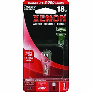 Feit Electric BP18XN-12/RP 18-Watt T5 Wedge Base Xenon Halogen Bulb, Clear, 2800K Bright White, 1.5" H x 0.6" D