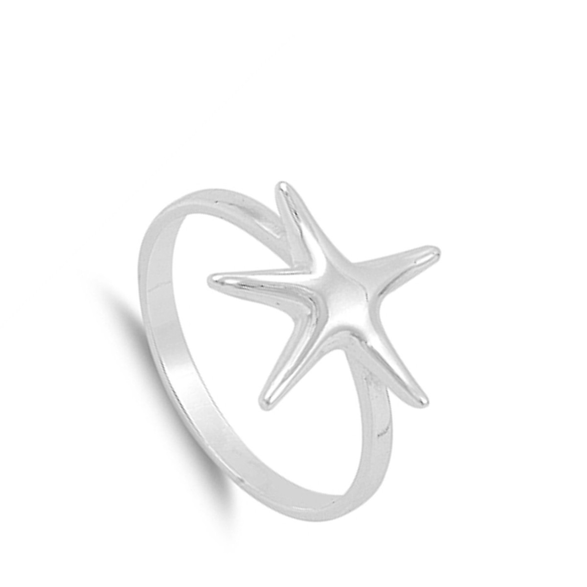 Women's Ocean Starfish Fish Promise Ring New 925 Sterling Silver Band Size 9