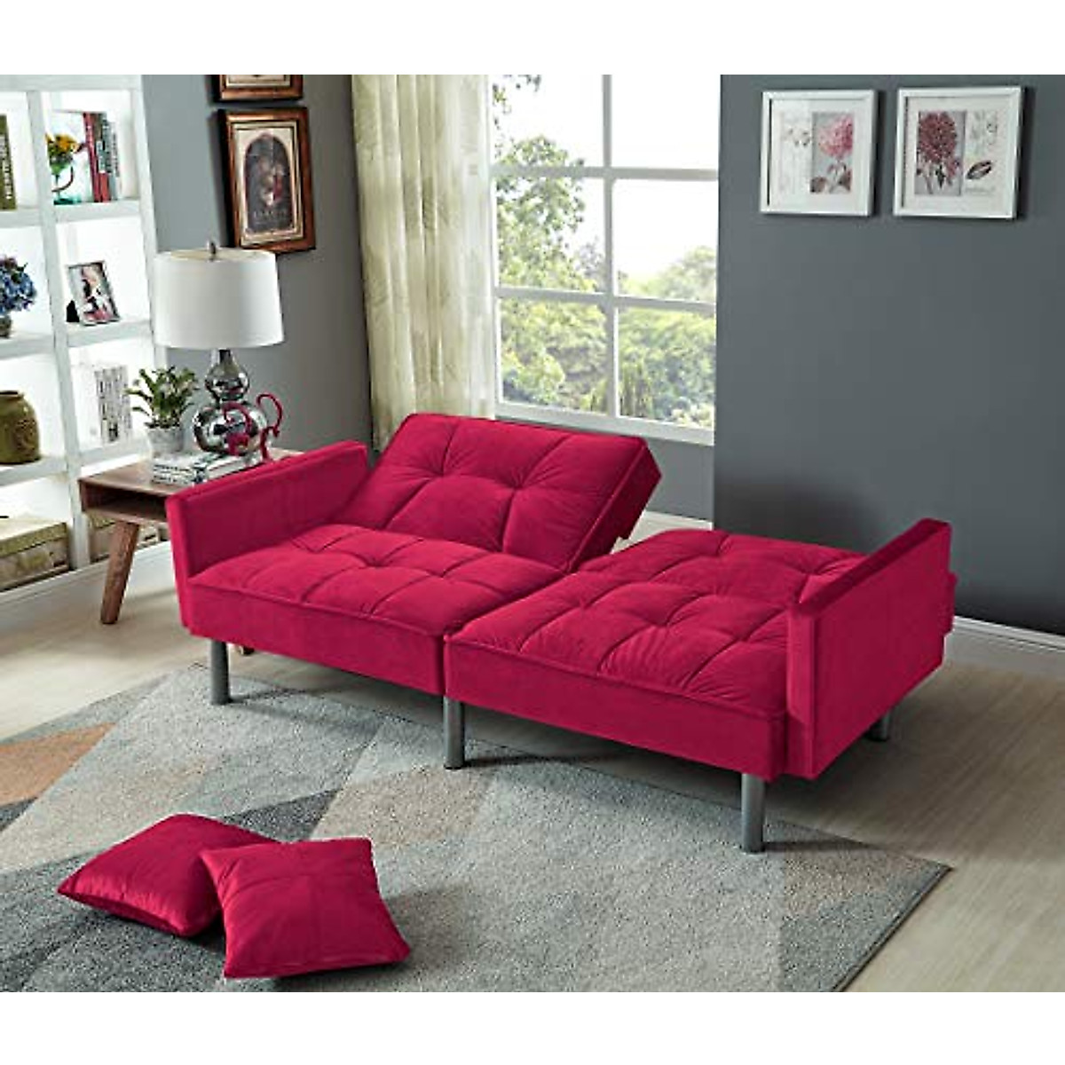Legend Furniture, Sleeper, Sofa, Small Parcel, Red