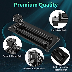 Laser Rotary Attachment for Laser Engraver, CNC Rotary Axis for 360°Engraving Cylindrical Object, Diameter Adjustable, Compatible with CNC Router 3018 and Most Laser Engraving Machine