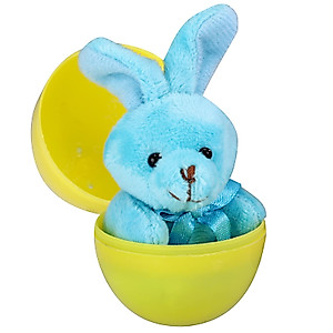 BABYLIAN Easter Eggs Filled with 15 Pcs Mini Plush Bunny Toy Kids Boys and Girls Party Favors