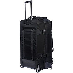 Amazon Basics Ripstop Wheeled Travel Duffel Bag, Telescoping Handle, 30", Black