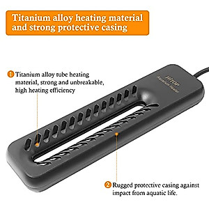 Hitop 1000W Digital Aquarium Heater: Titanium Fish Tank Heater with Temperature Control Device, Submersible Heater for Freshwater/seawater up to 300 Gallon