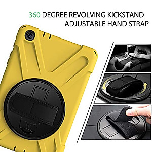 KIQ Samsung Galaxy Tab A Case 8, Heavy Duty Rugged Full-Body Hybrid Shockproof Drop Protection Cover with Kickstand for Galaxy Tab A 8.0 2019 Model SM-T290 / SM-T295 (Shield Yellow)