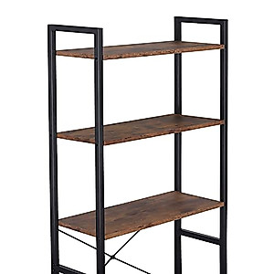 SUPER DEAL Over The Toilet Storage Shelf, 3-Tier Bathroom Organizer Space Saver Rack Wood Shelf, Rustic Brown
