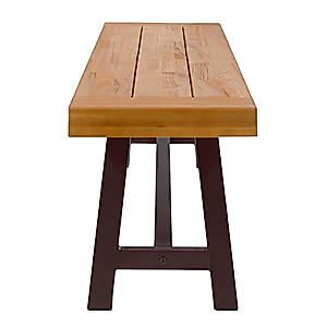 Christopher Knight Home 318117 Carlisle Benches, Sandblasted Brown + Rustic Metal