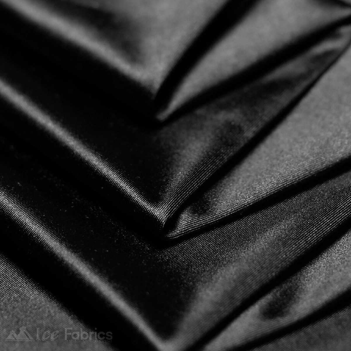 4 Way Stretch Silky Spandex Satin Fabric by The Yard - 60" Wide Shiny Satin Spandex Fabric for Dresses, Active Wear, Yoga Pants, Table Cloth - Thick and Heavy Spandex Fabric - Black - 1 Yard