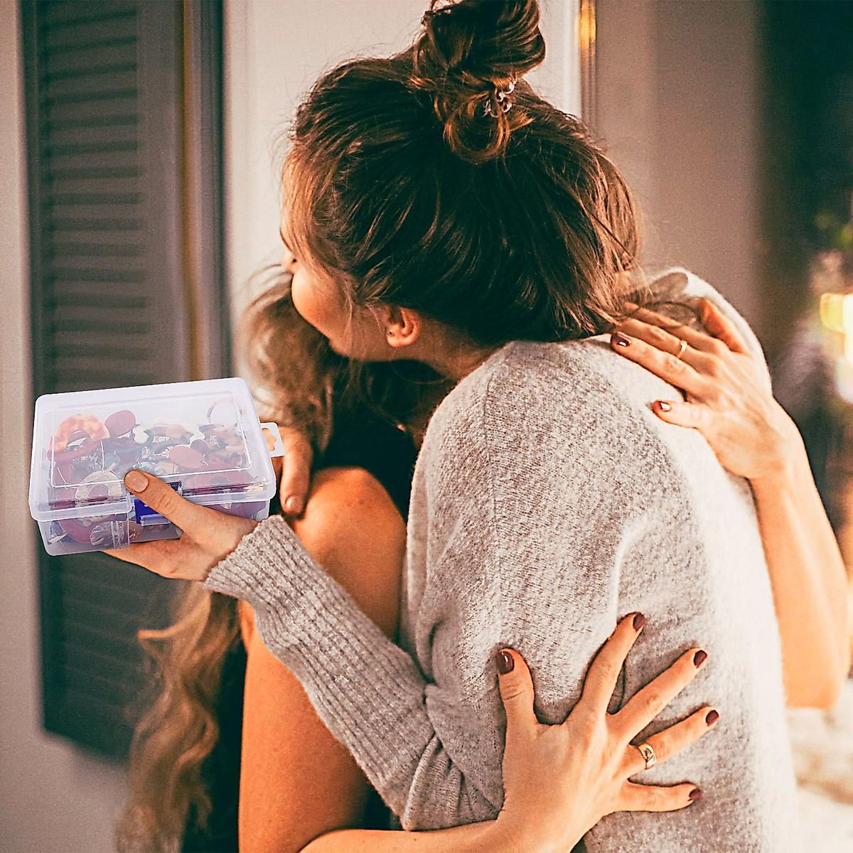 FIFATA 25 Pairs Acrylic Resin Statement Earrings Set for Women Mottled Hoop Fashion Drop Dangle Jewelry Hypoallergenic for Sensitive Ears