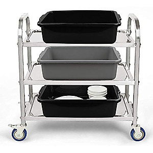 Lesbin 13 L Plastic Commercial Tote Box, Bus Tubs/Bus Box, 4-Pack