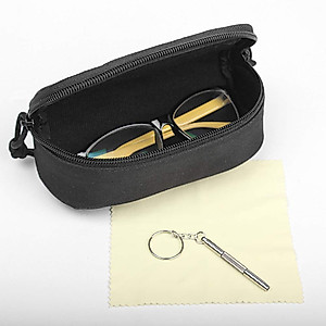 EZESO ESSENTIAL SKINCARE Tactical Molle Sunglasses Case, Zipper Eyeglasses Sunglasses Bag Glasses Box (Black)