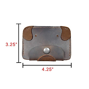 Hide & Drink, Leather Dog Wallet/Coin Pouch/Purse/Accessories/Card Holder/Cute Wallet, Handmade :: Bourbon Brown