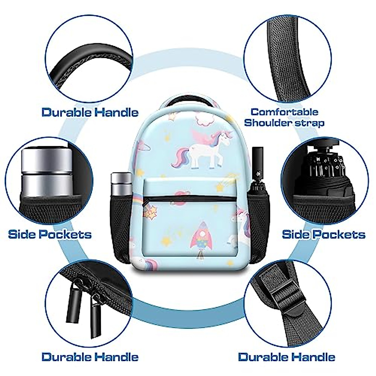 Genhuyiz Backpacks for Boys and Girls Kids Backpacks for School Trips and Outdoor Activities Perfect for Boys and Girls in Preschool Kindergarten and Elementary School 16 Inches (Unicorns)