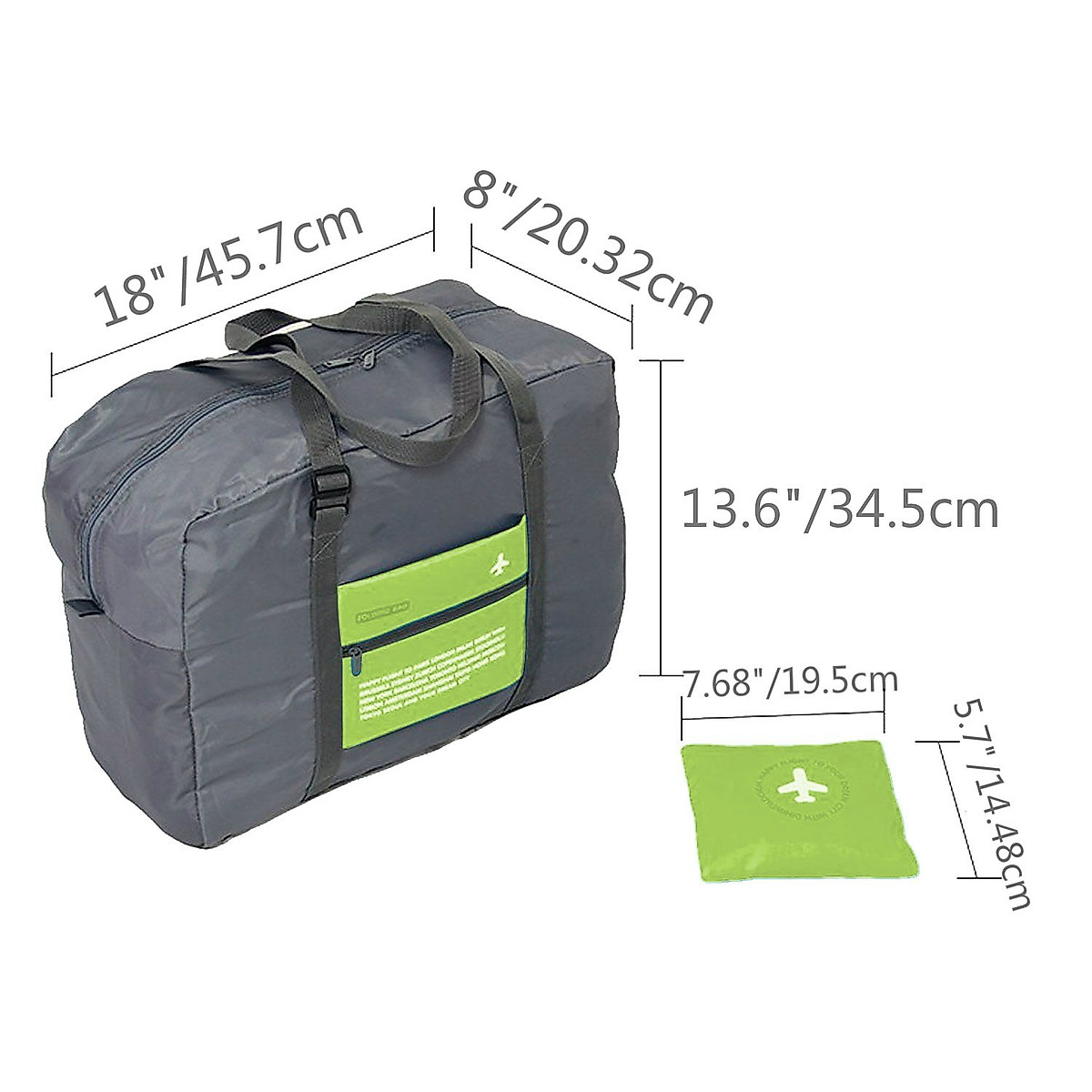 ORICSSON 32L Extra Waterproof Packable Duffel Storage Gym Bag for Carry on Luggage(Green)