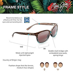 Maui Jim Women's Starfish Polarized Fashion Sunglasses, Sandstone with Blue/Maui Rose®, Medium