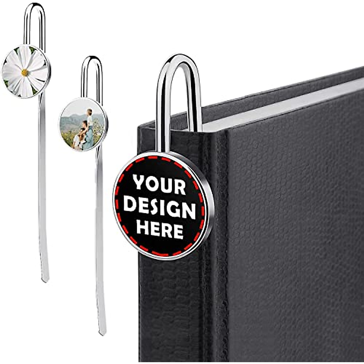 Custom Metal Bookmarks Personalized Book Marker Add Your Photo Logo Name Text Stainless Bookmark Gift for Students Book Reading Lover Commemorate (1.2")