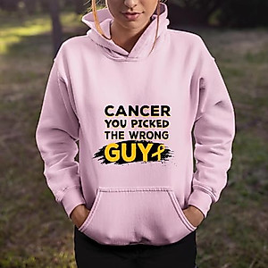 Cancer Survivor cancer you picked the wrong guy White and Muticolor Unisex Hoodie