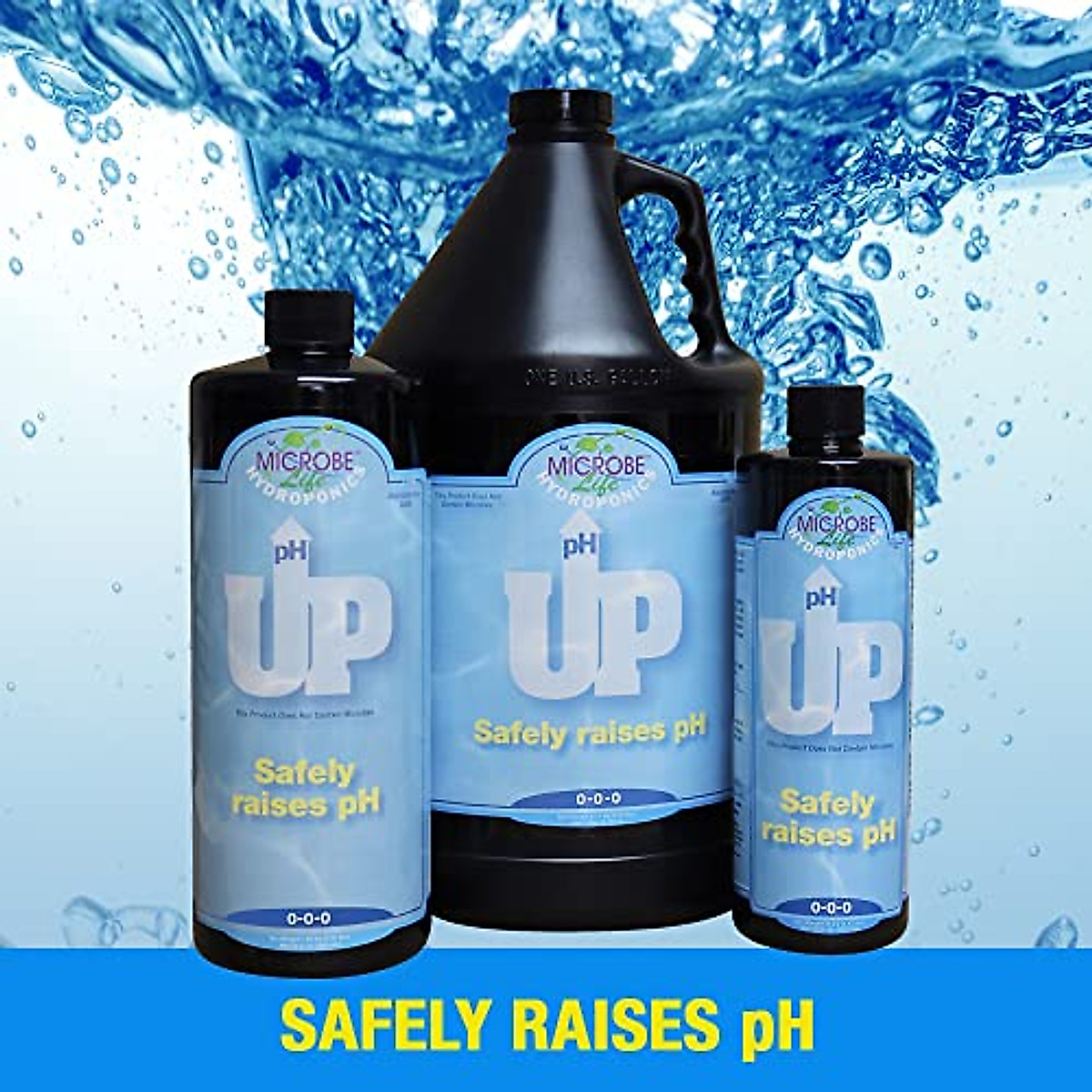 MICROBE LIFE HYDROPONICS pH Up Liquid Premium Buffering for pH Stability, Increases pH Levels When Nutrient pH is too Low, 16oz