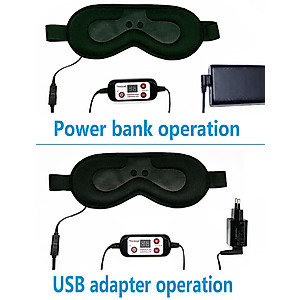 Heated Eye Mask, USB Eye Mask for Dry Eyes with Temperatur 105°F 115°F 125°F, far Infrared Therapy