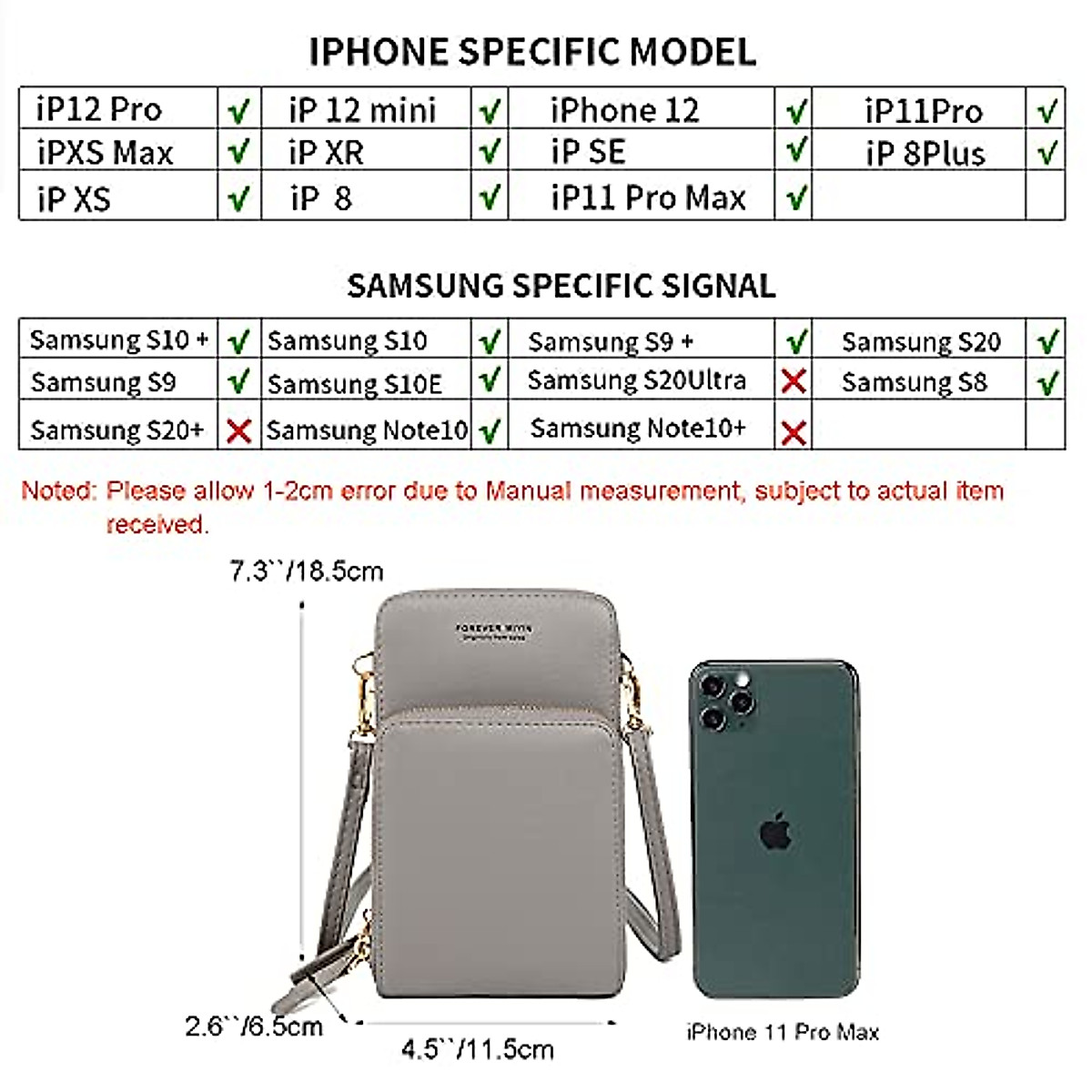 SENLANY Cell Phone Purse Small Crossbody Bag for Women Touchscreen Purse with Cards Slots Phone Purses with Shoulder Strap Green