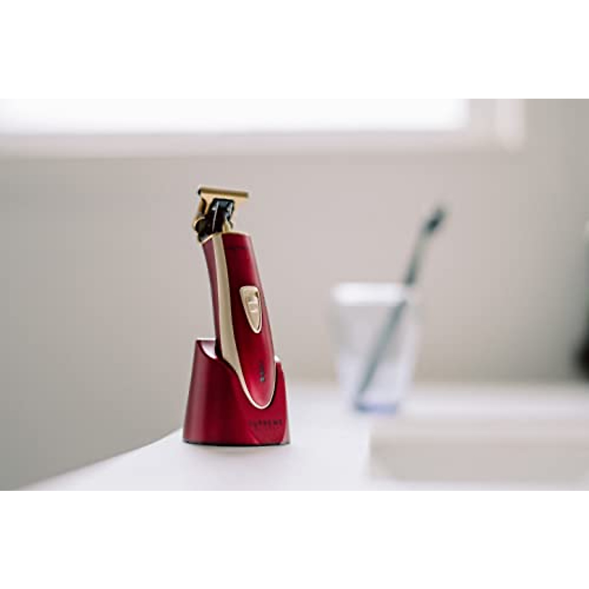 Supreme Trimmer Hair Trimmer ST5220 Beard Trimmer for Men, Professional Barber Liner Cordless Hair Clipper – Red T-Shaper Li