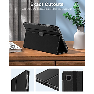 MoKo Case Compatible with Samsung Galaxy Tab A7 Lite 8.7 Inch (SM-T225/T220/T227), Slim Lightweight PU Tablet Shell Cover Stand Case Fit Samsung Galaxy Tab A7 Lite 8.7 2021 Tablet - Black