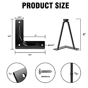 HOOSHEE 6 Inch Hairpin Furniture Legs(900Lb),Solid Metal Hairpin Table Legs,Heavy Duty Table Legs,DIY Projects for TV Stand, Cabinet, Coffee Table, Desk etc with Rubber Floor Protectors Black 4Pcs