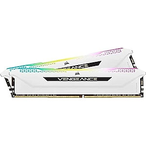 Corsair Vengeance RGB Pro 16GB (2x8GB) DDR4 3600 (PC4-28800) C18 1.35V Desktop Memory - White (CMH16GX4M2D3600C18W)