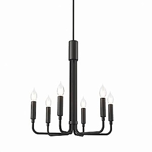 Modway Rekindle 6-Light Chandelier in Black