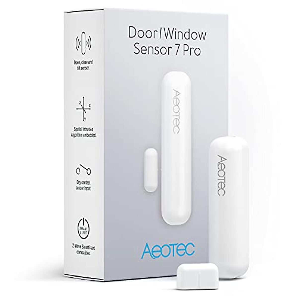 Zwave Door Sensor Window Sensor, Z-Wave Plus Enabled Aeotec 3-1 Door Window Sensor 7 Pro, Zwave Hub Required, Gen 7, White (Door/Window Sensor 7 Pro)