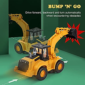 Kizeefun Excavator Truck Kids Toys: Construction 2-5 Toddler Toys Digger Truck with Electric Universal Wheel Children Car Toys with Light and Music Birthday Christmas for 2 3 4 5 Years Old Boy
