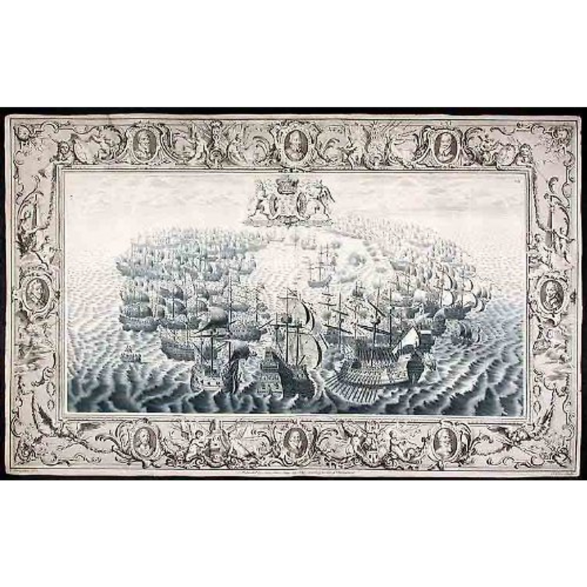 [Plate illustrating the defeat of the Spanish Armada by the English Fleet under the command of Lord Howard of Effingham in 1588]