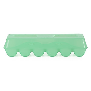 Tuff Stuff TS-ETS12 Reusable Carrier Washable Storage Container Empty Plastic Chicken Egg Carton Tray with Lid, 12 Eggs, Green