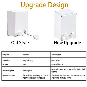 FFUWERG Retractable Clothesline Laundry Line Outdoor Indoor Cord Portable Travel Wall Mounted Space-Saver Single Rope String Clothes Drying Rack for Balcony Bathroom White