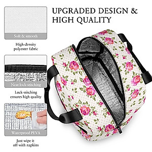 Roses Lunch Bag for Women Men, Insulated Meal Bag, Lunch Tote Bag for Work Outdoor
