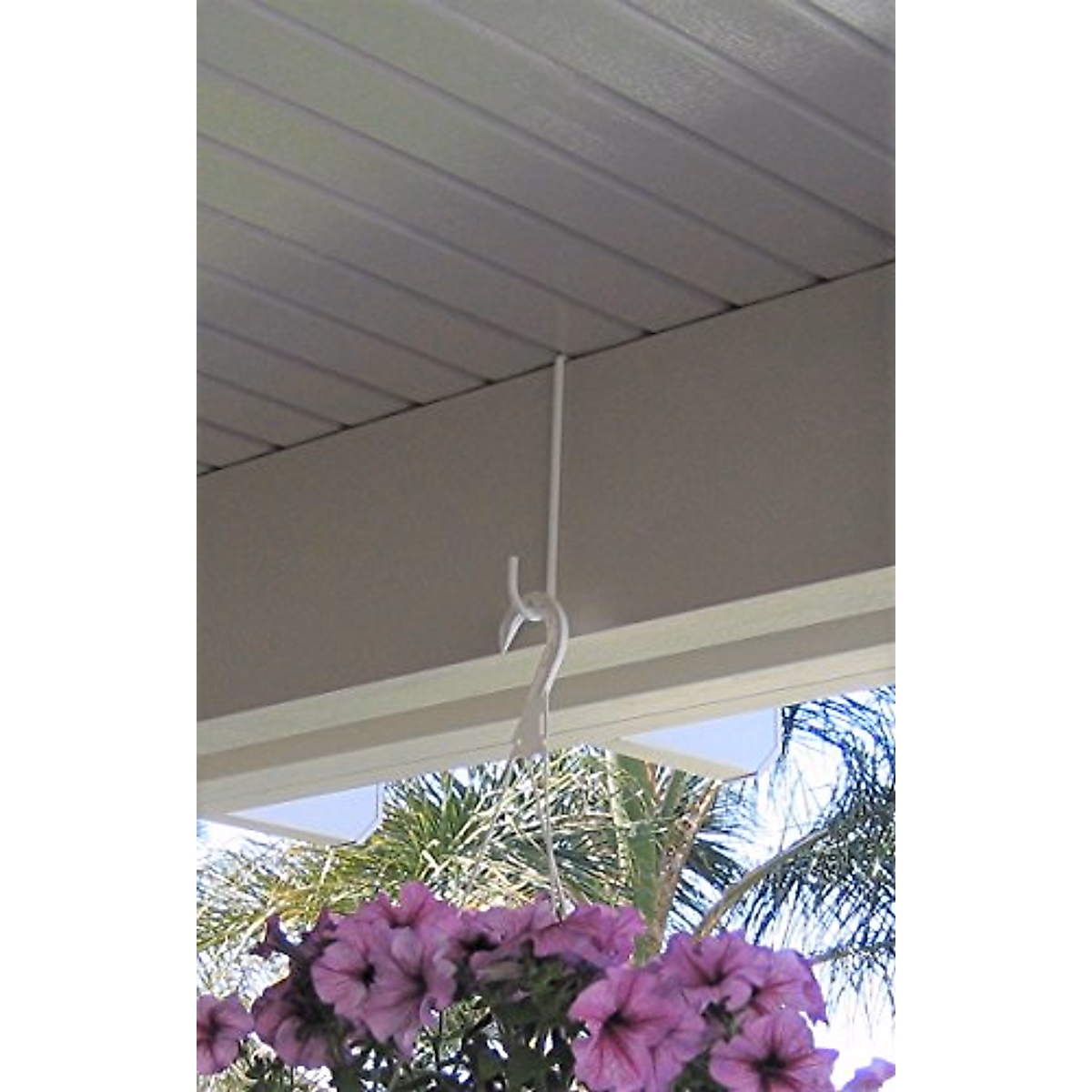 Solid White (6 Pack) Alumahangers ® Made in USA. Powder Coated Steel for Non Insulated Solid Patio Cover Hanger - Easy to use and Great for The Heavier Decorating Items! 3"x 8"