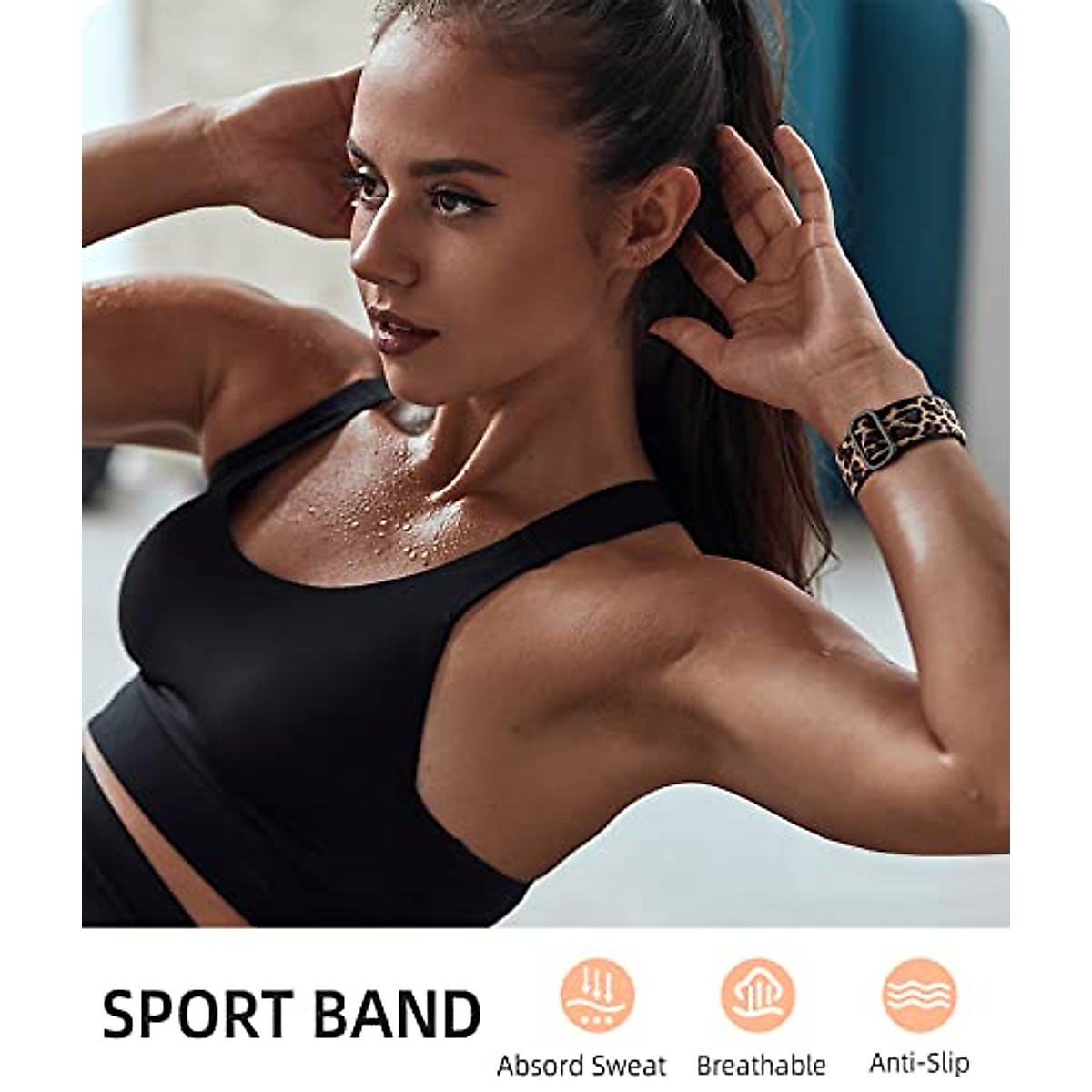 Odbeai Compatible with iWatch Bands 38mm Women, with Apple Watch Band 38mm 40mm 41mm 42mm 44mm 45mm 49mm Ultra SE Series 8 7 6 5 4 3 2 1, Sport Stretchy Braided Elastic Nylon Strap