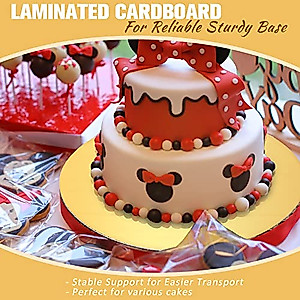 50 Pack Round Cake Boards 8" Gold Circle Cake Base Cardboard Cake Round Grease Proof Disposable Cardboard for Baking Cake Pizza