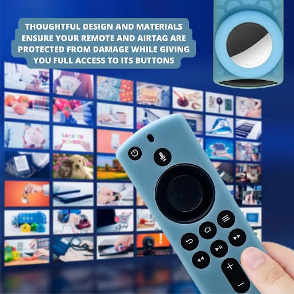 Case for Amazon Fire TV Remote with AirTag Holder | Fire TV Stick Remote Holder with Air Tag | Deluxe Silicone Fire TV Remote Protection | Amazon Remote Anti-Loss System (Red)