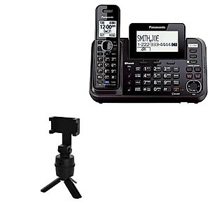 BoxWave Stand and Mount for Panasonic KX-TG9541B (Stand and Mount PivotTrack Selfie Stand, Facial Tracking Pivot Stand Mount for Panasonic KX-TG9541B - Jet Black