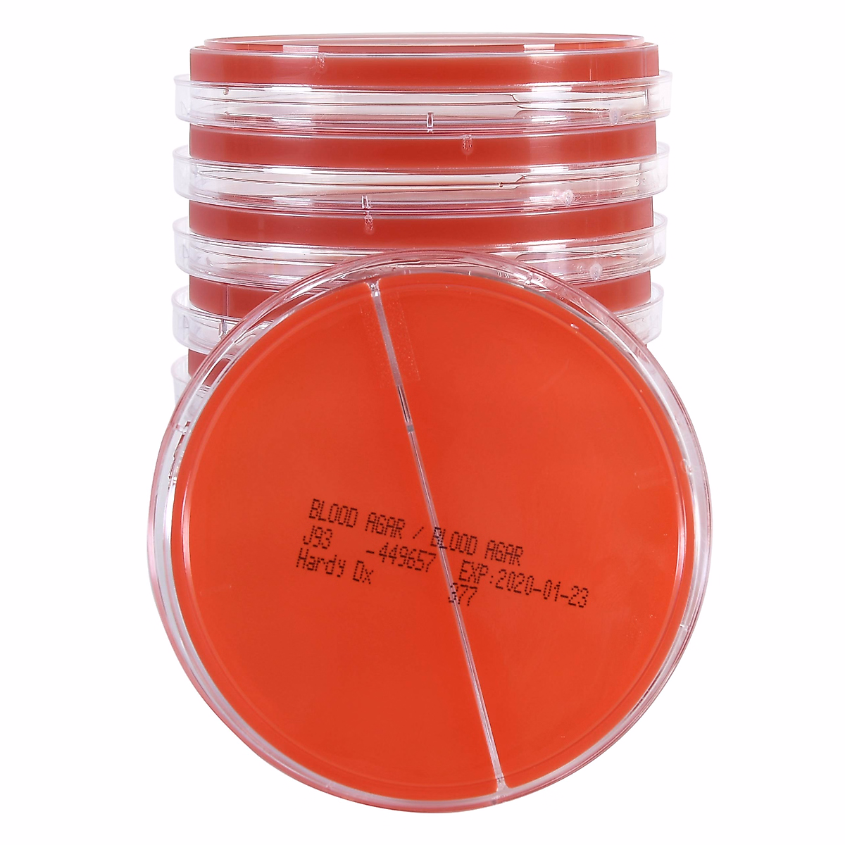 Blood Agar, 5 Percent/Blood Agar, 5 Percent, 15x100mm Biplate, Order by the Package of 10, by Hardy Diagnostics