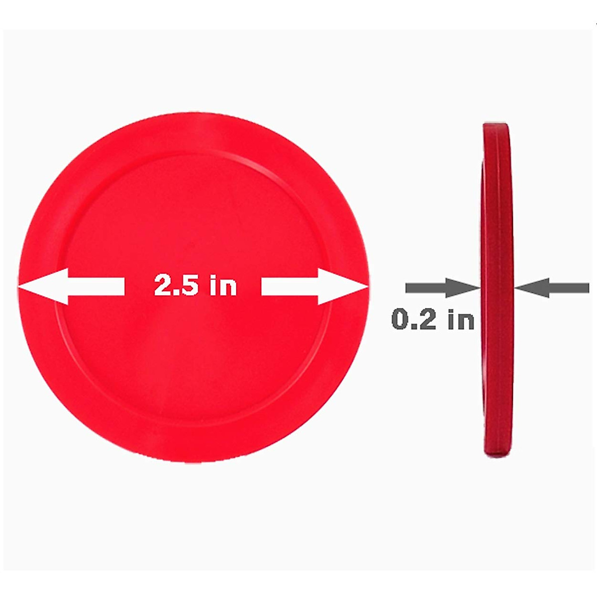 Lemon home Two Colored of Air Hockey Pushers and Red Air Hockey Pucks, Goal Handles Paddles Replacement Accessories for Game Tables (4 Striker, 4 Puck Pack) (C)