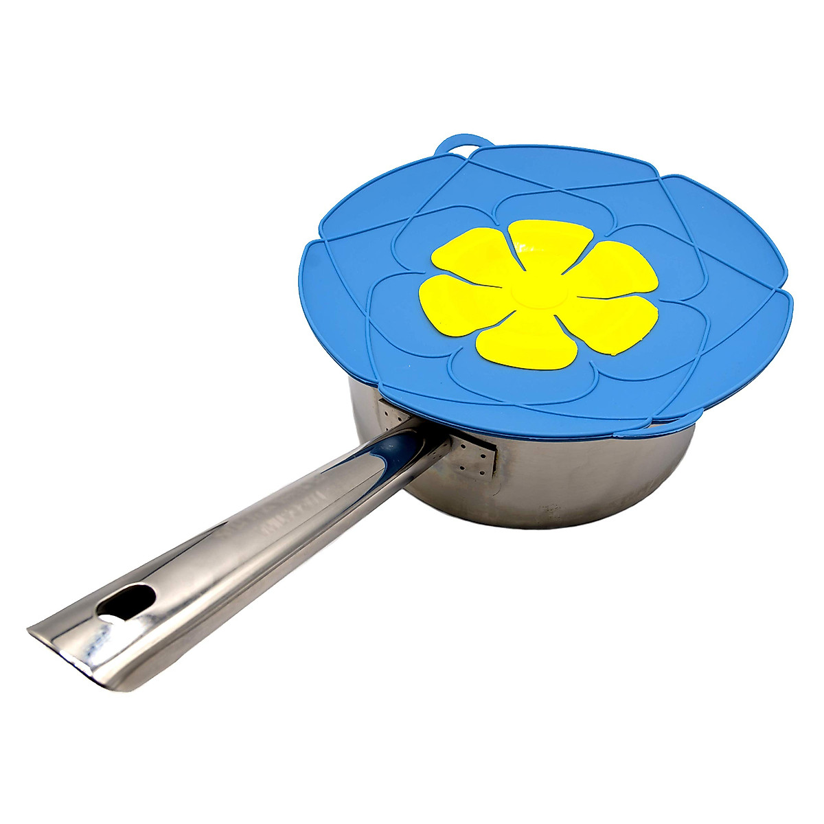 Pack of 2 Silicone spill stopper lids for pots and pans, Pot lid, boil over spill stopper, frywall splatter guard, pot lids, Multi-Purpose Cooking Tool, 10.2 inches Purple+Blue, silicone pot lids